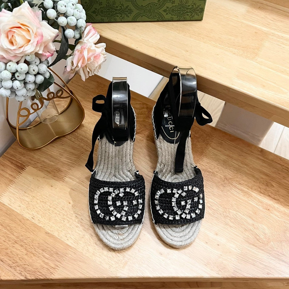 GG Women High Sandal Shoes Black – BeeLove